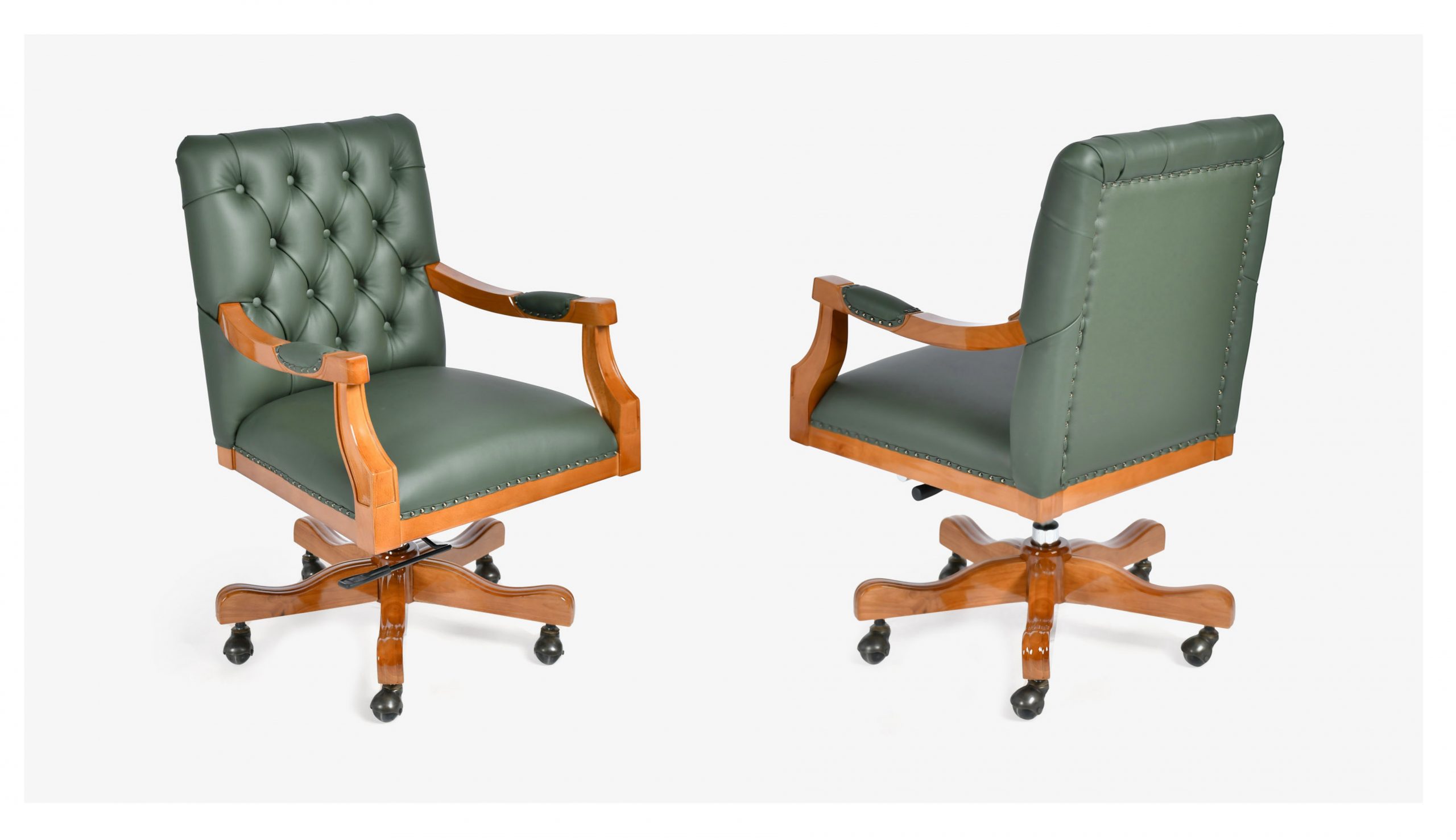 LUXURY WOODEN LOW BACK CHAIR - MODEL: HAOK262LB GRNL