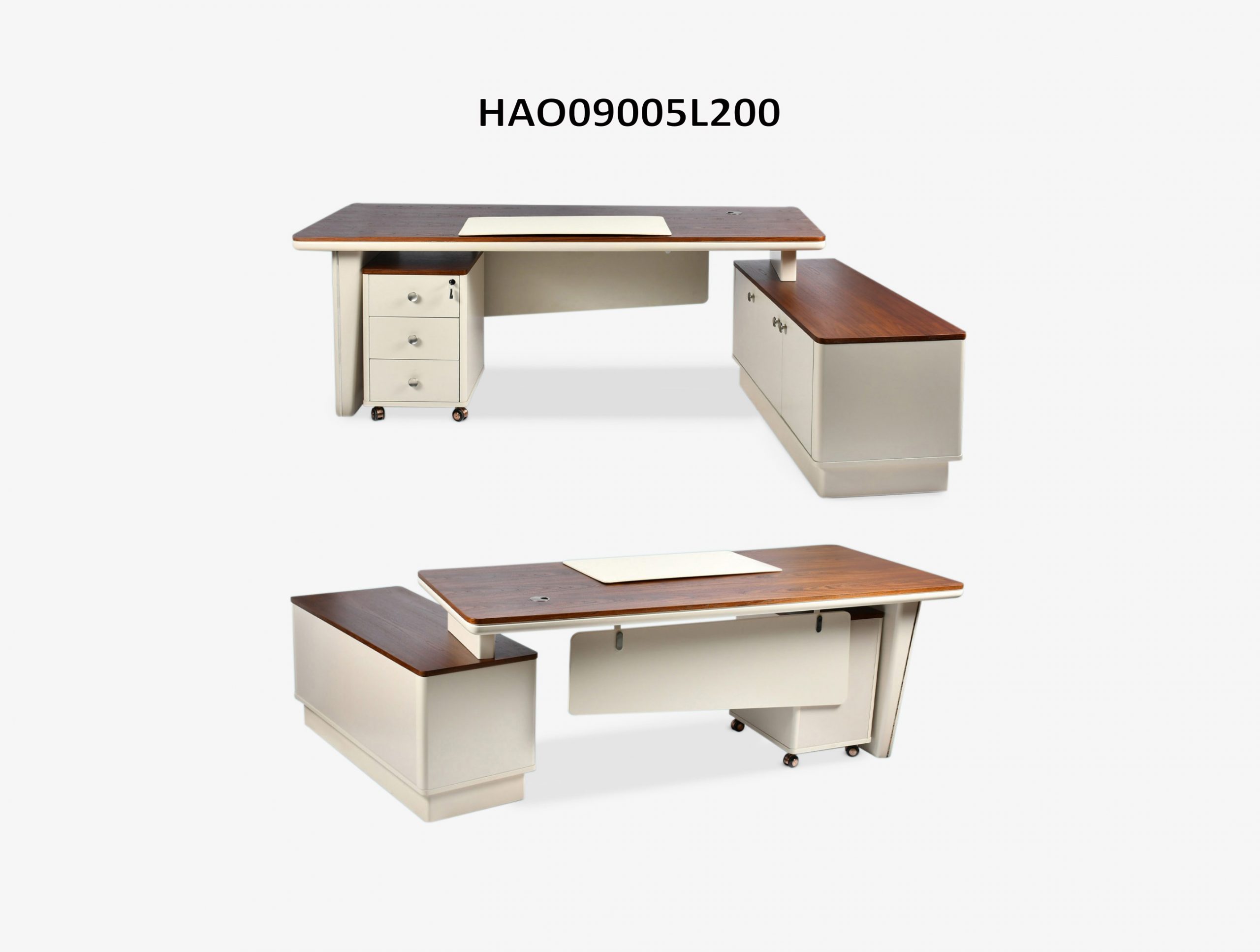 EXECUTIVE TABLE WITH FIXED SIDE TABLE- HAO09005L200 - NASCO Office ...