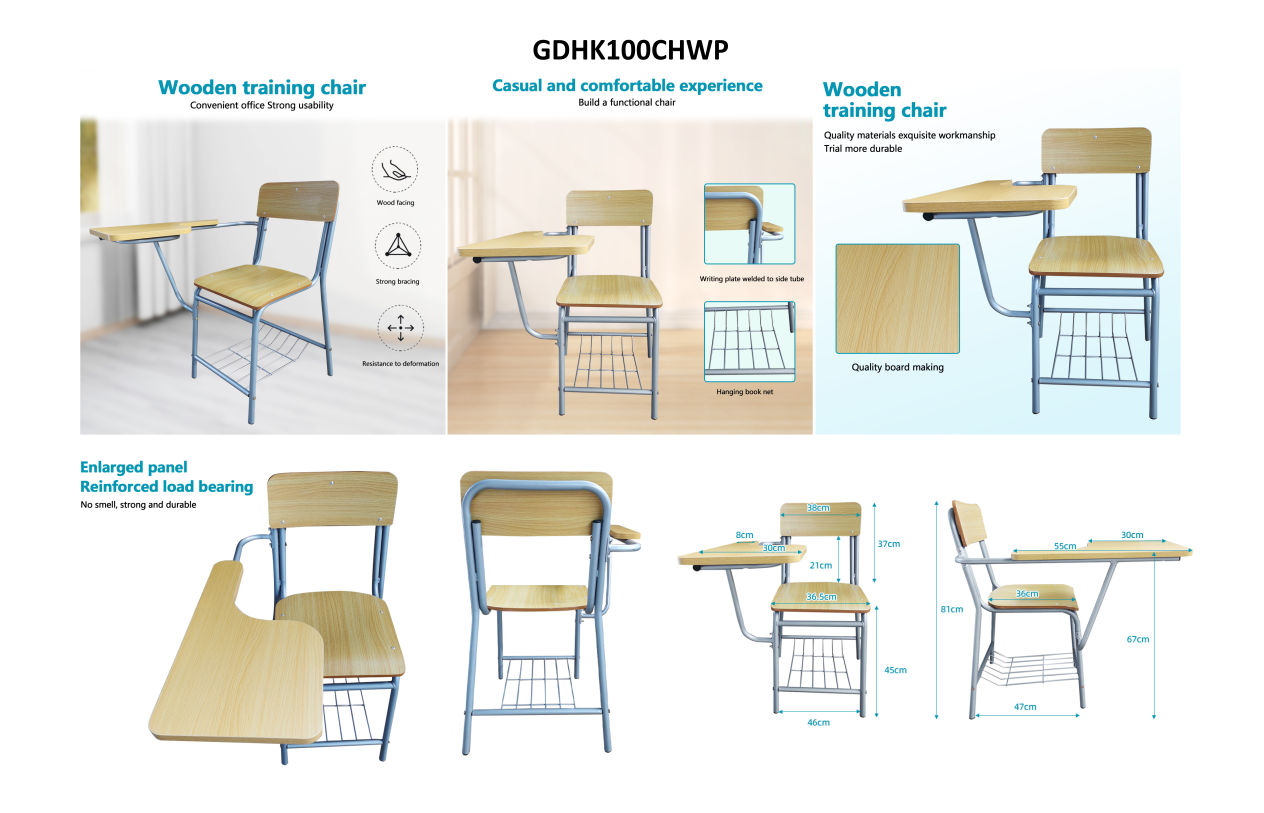 GDHK100CHWP - STUDENT CHAIR WITH WRITING PAD - NASCO Office Furniture